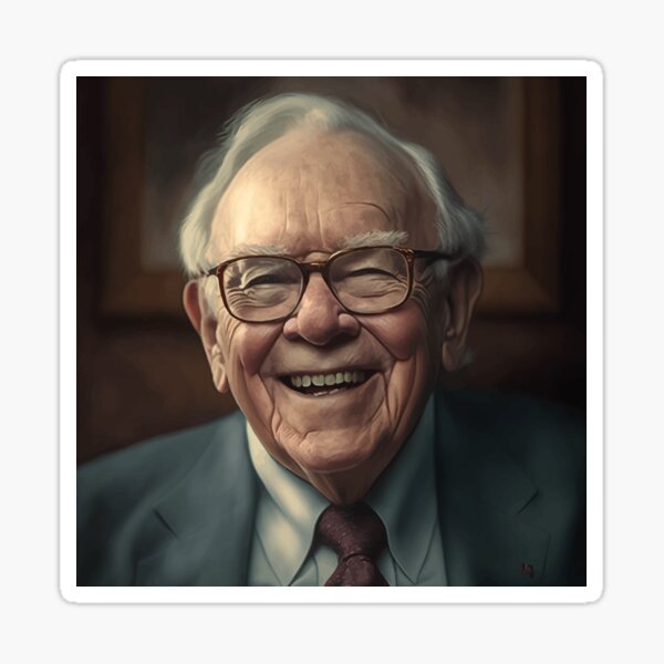 "Warren Buffett Smile" Sticker for Sale by CyberYogi | Redbubble