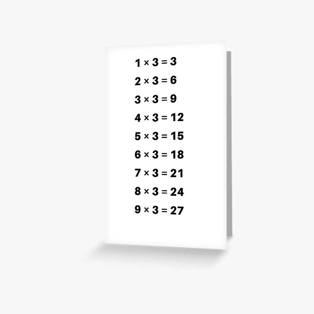 "Multiplication Table of 3" Poster for Sale by Binsagar | Redbubble