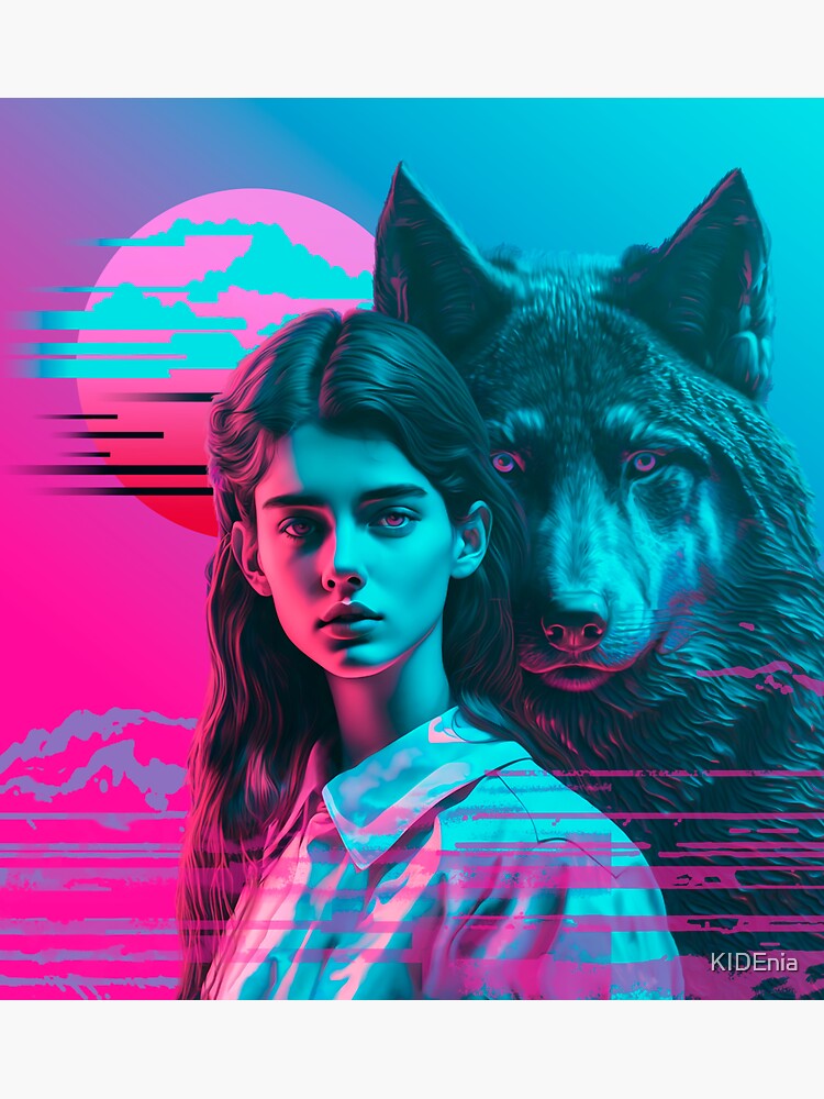"Girl and Wolf" Sticker for Sale by KIDEnia | Redbubble