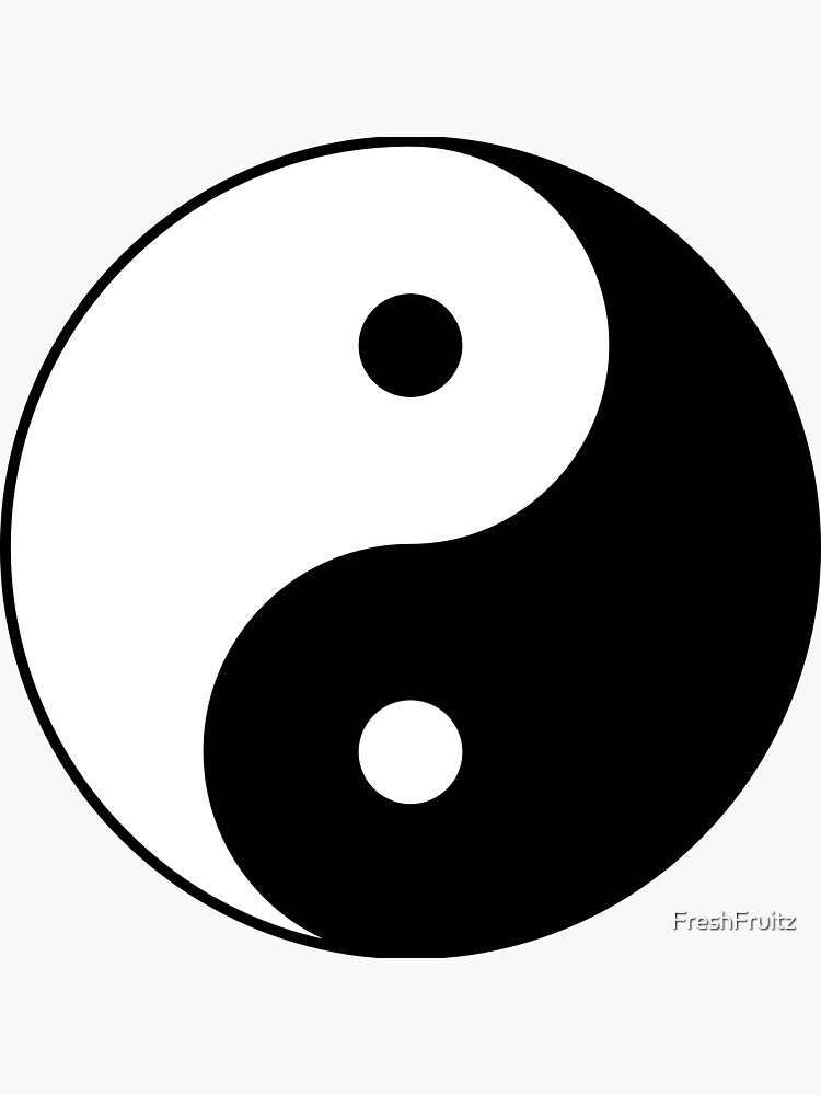 "Yin-yang symbol" Sticker by FreshFruitz | Redbubble