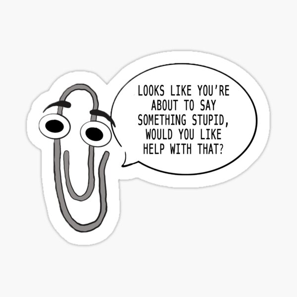 "Clippy" Sticker for Sale by MrsIndieRock | Redbubble