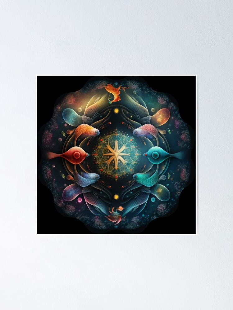 "Pattern of birds animal insects fish flower solar system mysterious ...