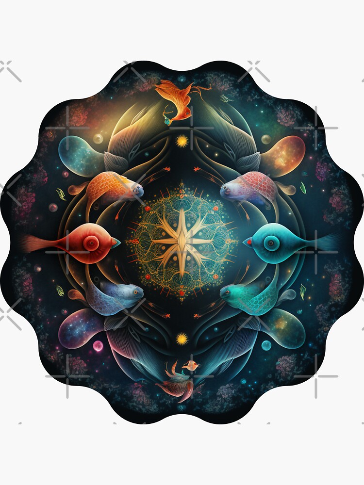 "Pattern of birds animal insects fish flower solar system mysterious ...