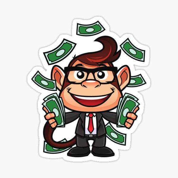 "Mr. Rich Monkey Man" Sticker for Sale by EcemAlc | Redbubble