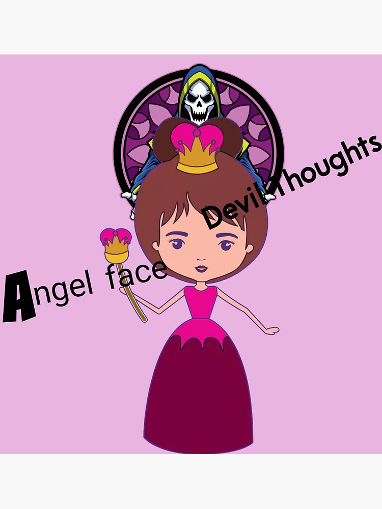"Devil brain with an angel face." Sticker for Sale by Atiyya | Redbubble