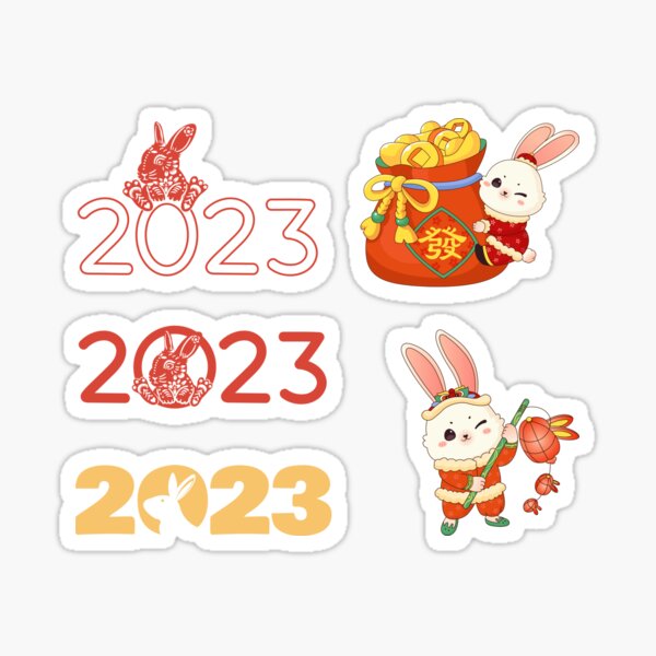 "Year of the Rabbit 2023 Sticker Pack" Sticker for Sale by ecdato ...