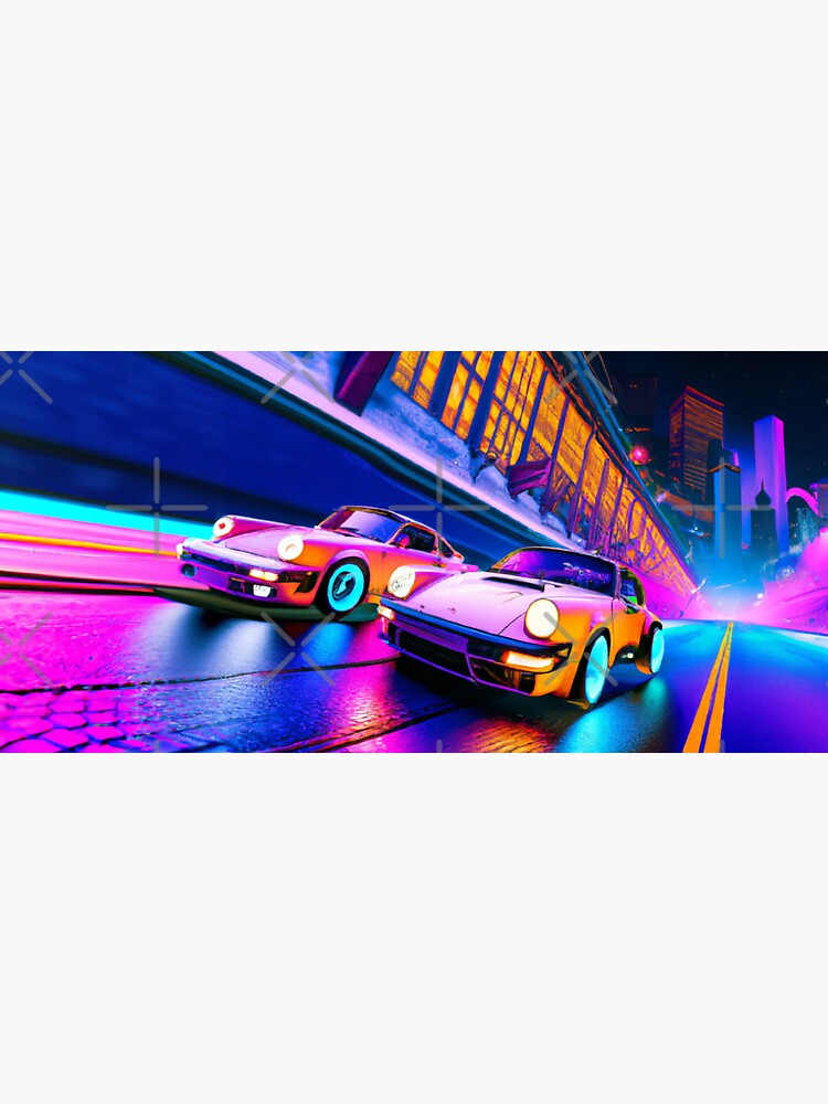 "Porsche 911 racing in the streets" Sticker for Sale by SpaceCars ...