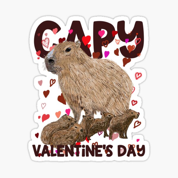 "Capy Valentines Day Capybara" Sticker for Sale by kiwi91 | Redbubble