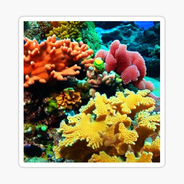 "Beautiful Corals Under The Sea - Underwater Photography" Sticker for ...