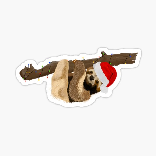 "christmas hanging sloth" Sticker for Sale by undergrass | Redbubble