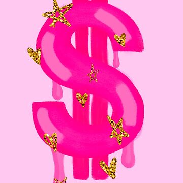 "Pink Preppy Drippy dollar sign " Poster for Sale by SUUSCK ★ | Redbubble