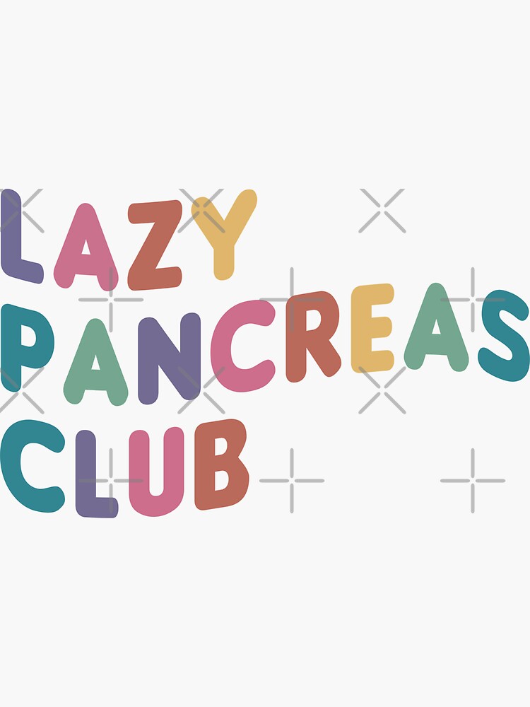 "Lazy Pancreas Club Retro Diabetes Awareness Day" Sticker for Sale by ...