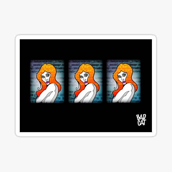 "Trio design of woman with red hair" Sticker for Sale by ...