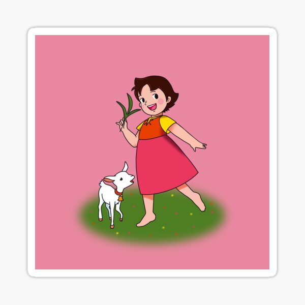 "Heidi cartoon 70s" Sticker for Sale by Diebuchmoewe | Redbubble