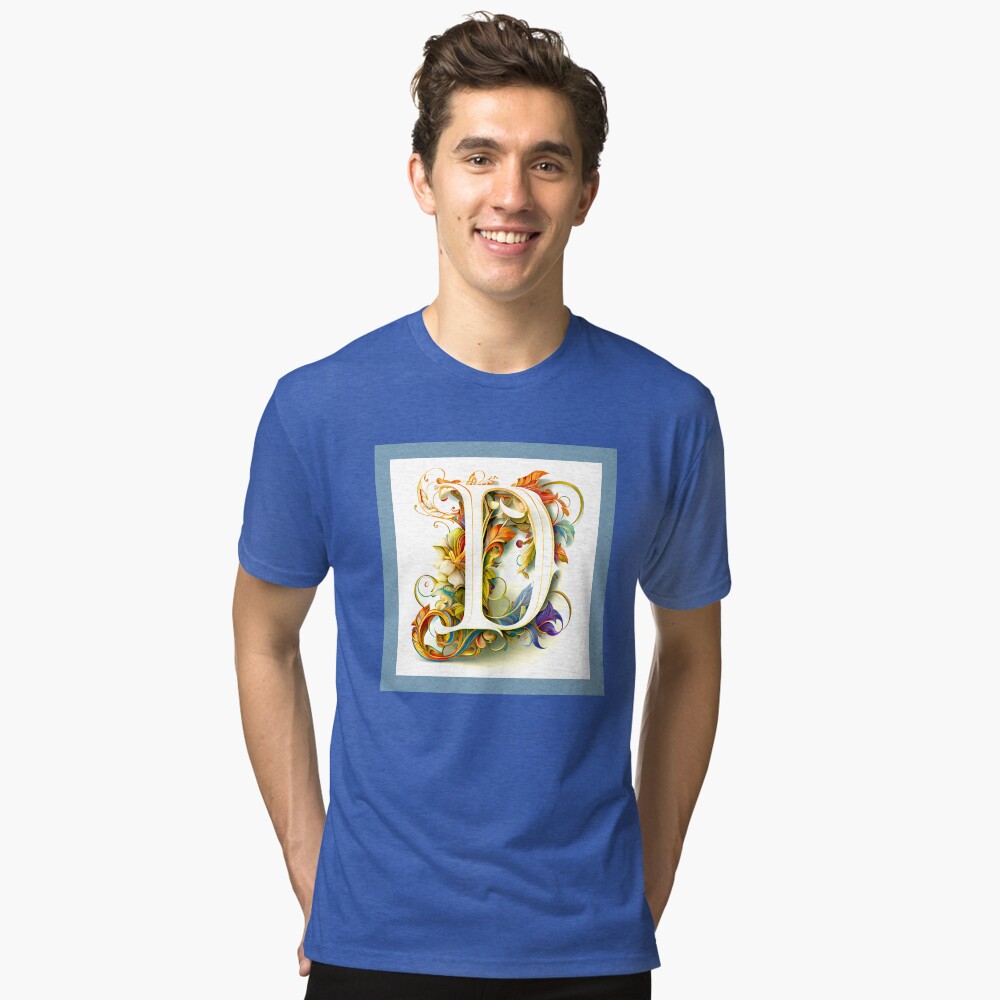 "Art Font Letter D: Art Nouveau Style, Unique and Colorful, Green ...