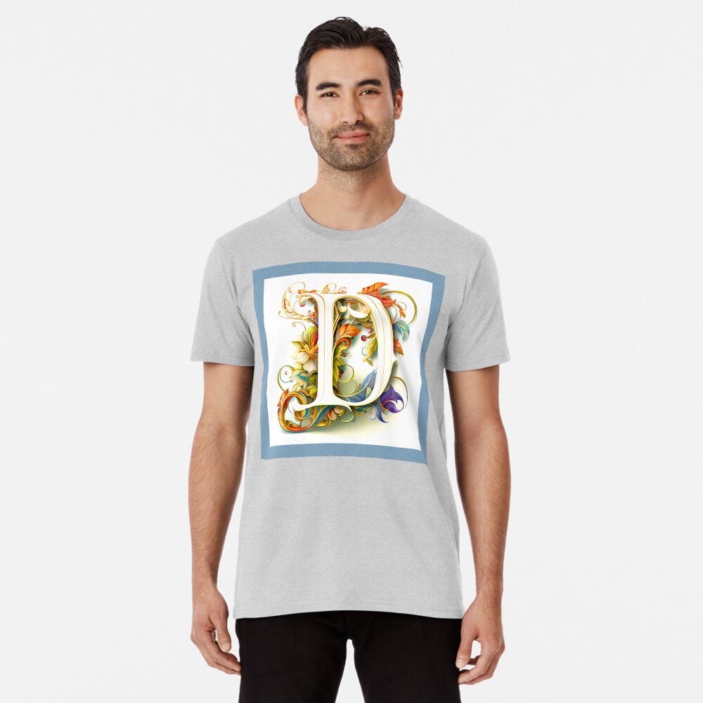 "Art Font Letter D: Art Nouveau Style, Unique and Colorful, Green ...