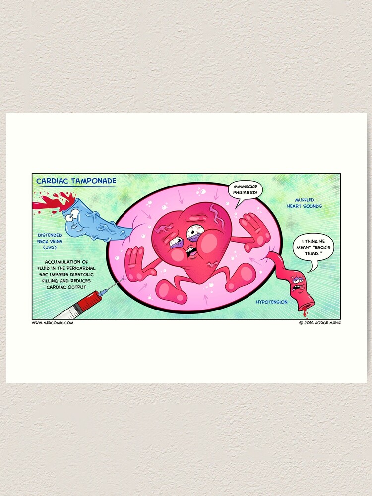 "Cardiac Tamponade" Art Print by Medcomic | Redbubble