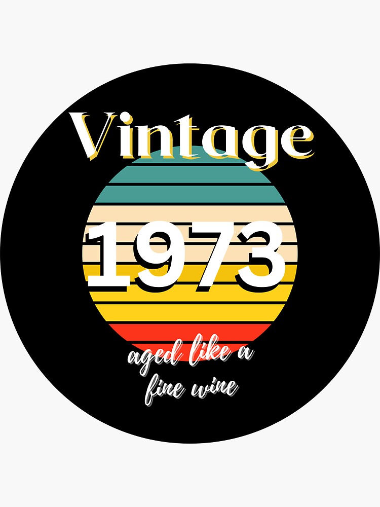 "Vintage 1973 logo - round record" Sticker for Sale by Simones-stuff ...