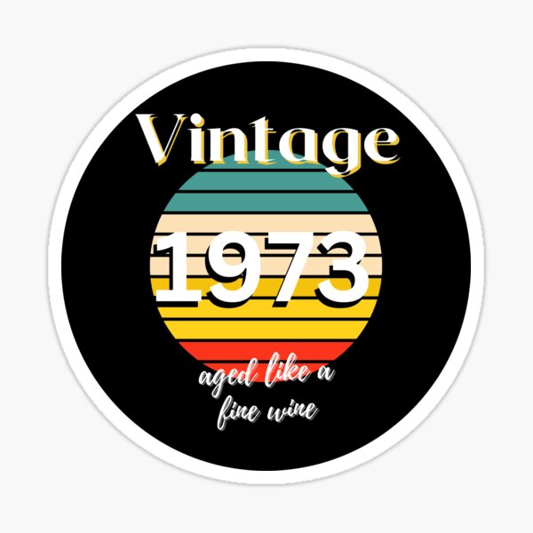 "Vintage 1973 logo - round record" Sticker for Sale by Simones-stuff ...