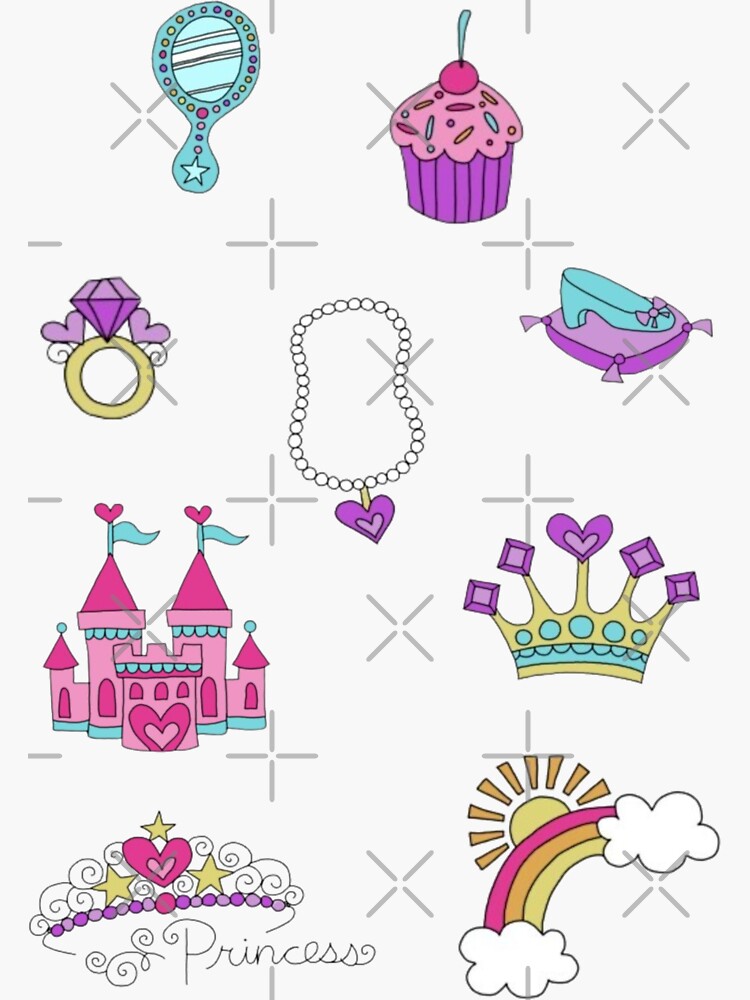 "Princess Sticker Set 2" Sticker for Sale by daisydance | Redbubble