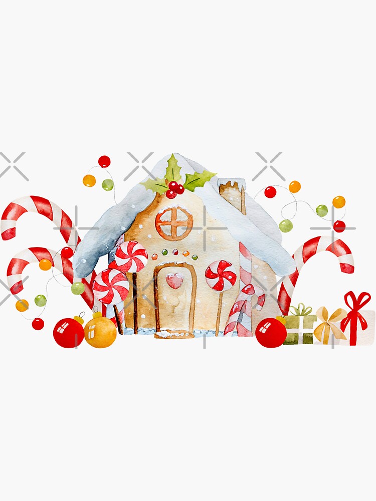 "Christmas Gingerbread House " Sticker for Sale by CreativNode | Redbubble