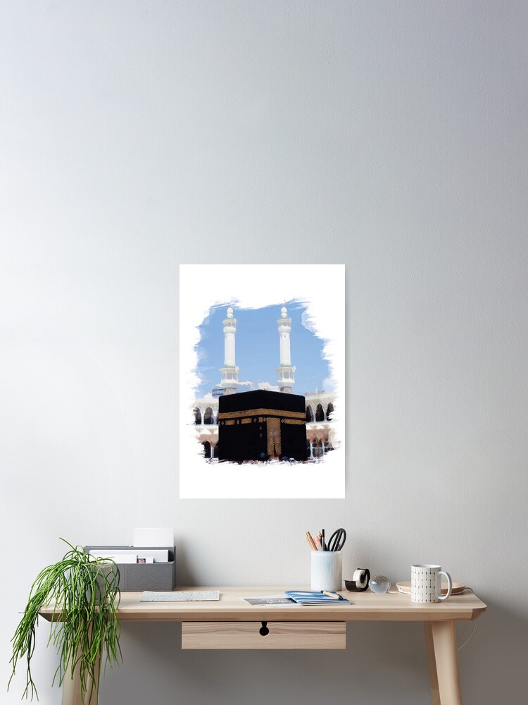 "The Kaaba Watercolour Digital Painting Masjid Al Haram Mecca" Poster ...