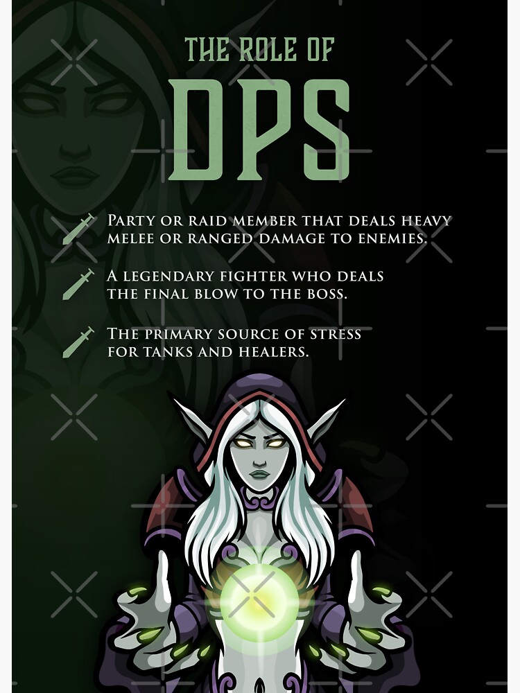 "The Role of DPS Funny Video Game Raid Party Player" Sticker for Sale ...
