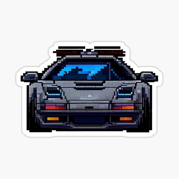"Pixel art supercar." Sticker for Sale by Pixelarium | Redbubble