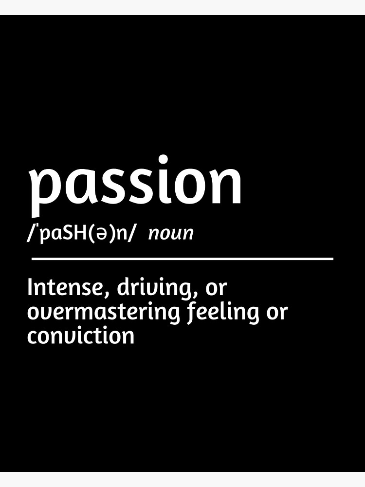 "Passion Definition Minimalist Definition in Black and White" Sticker ...