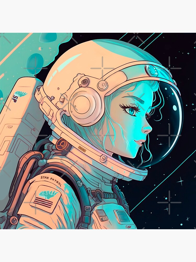 "Space Explorer Anime Girl" Sticker for Sale by TheFoxyWolfShop | Redbubble