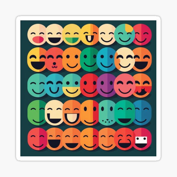 "Positive emotion design V4" Sticker for Sale by GlobalMatrixAI | Redbubble