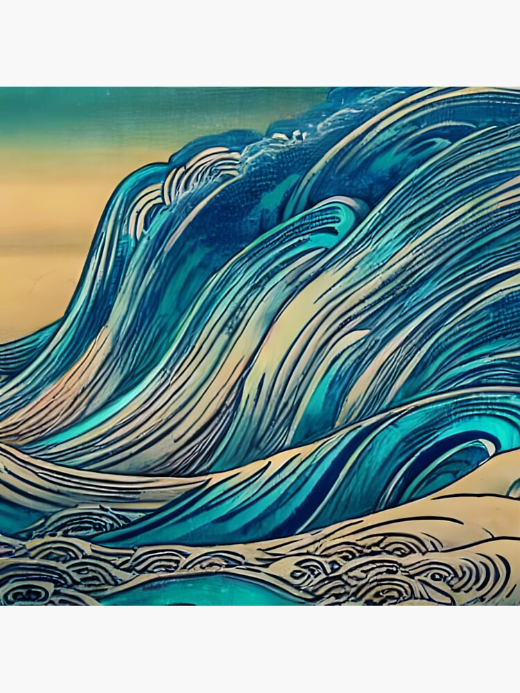 "Chinese Tsunami Art" Sticker for Sale by DubDiver | Redbubble