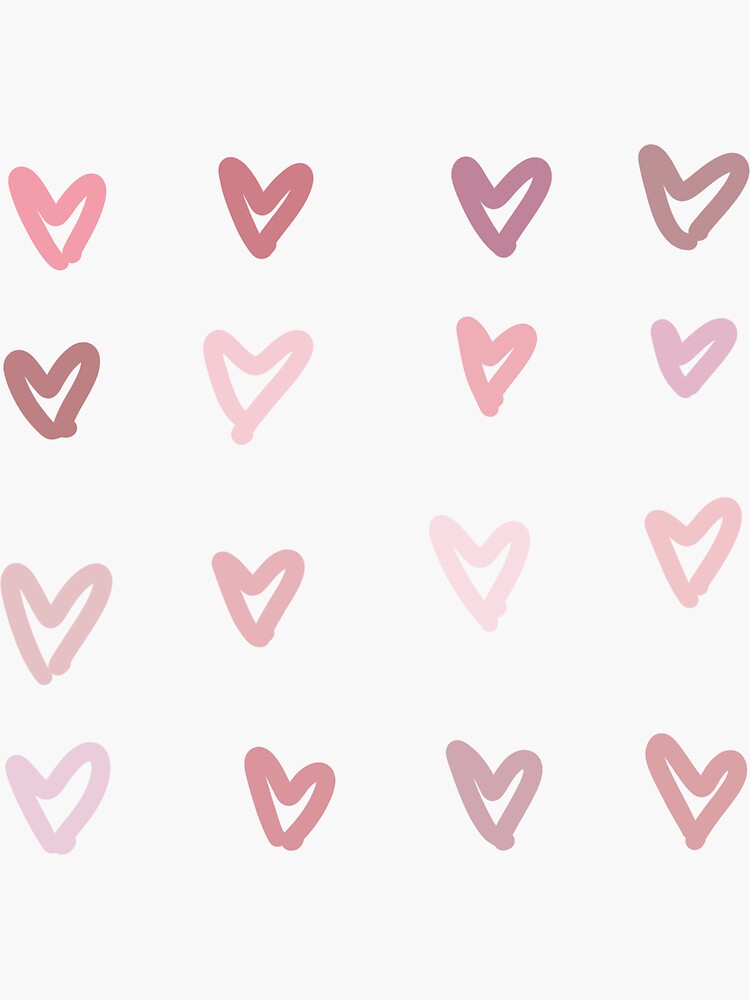 "pink heart sticker pack " Sticker for Sale by spoiledchaii | Redbubble