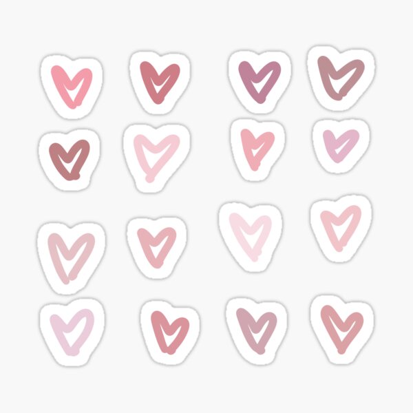 "pink heart sticker pack " Sticker for Sale by spoiledchaii | Redbubble