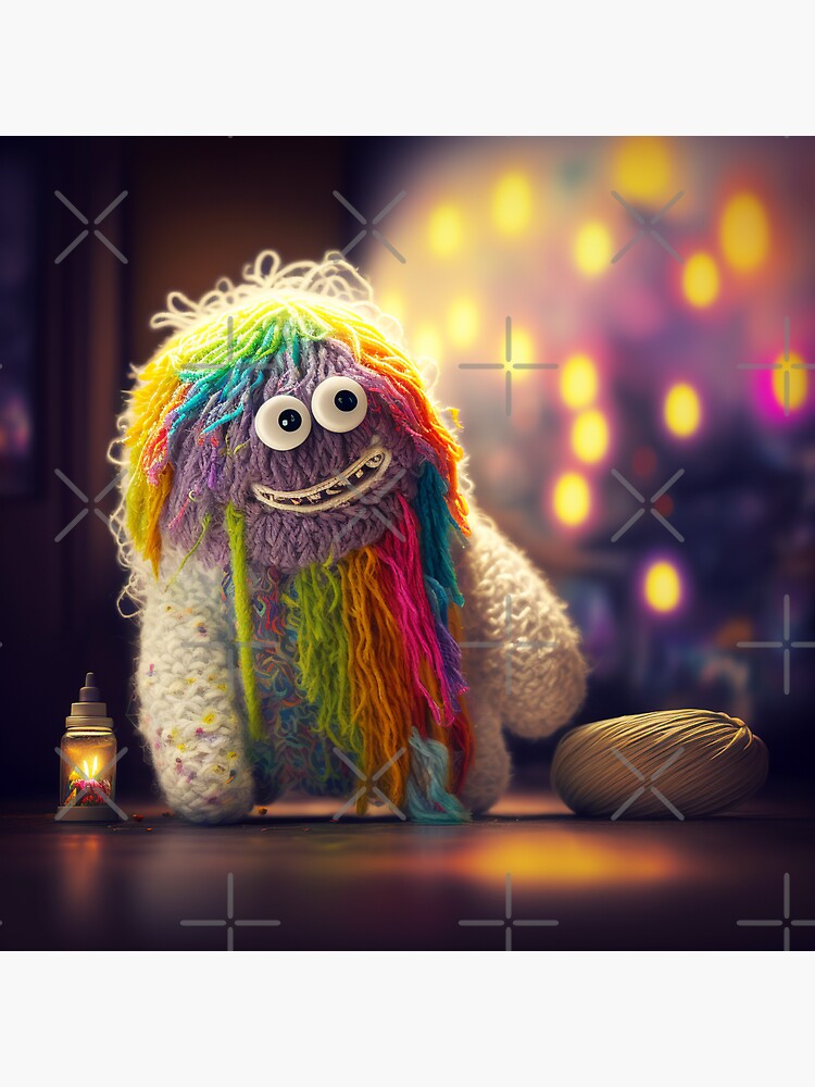 "Ricky the Rascal Yarn Monster" Sticker for Sale by FuzzyEmporium ...