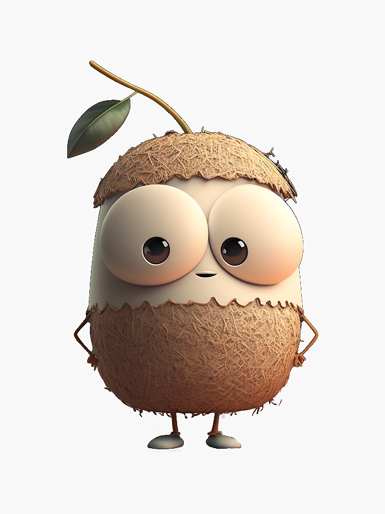 "Nice Coconut Themed Character" Sticker for Sale by ByDigitalDream ...