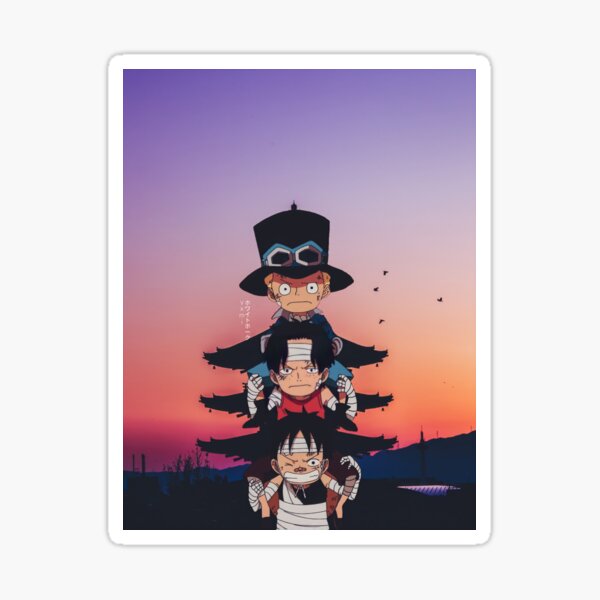 "OnePiece - Sabo, Ace, Luffy" Sticker for Sale by StarSignStuff | Redbubble
