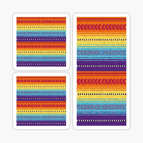 "Mexican rebozo colorful stripes poncho rainbow serape" Sticker for ...