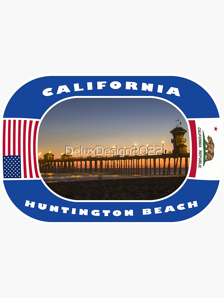 "California, Huntington Beach, USA" Sticker for Sale by DeluxDesign2022 ...