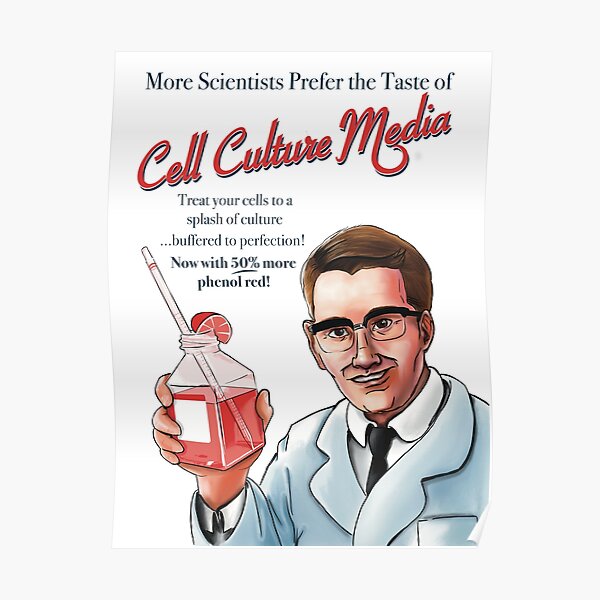 "Vintage Cell Culture Media Ad" Poster for Sale by TrailMixArt | Redbubble