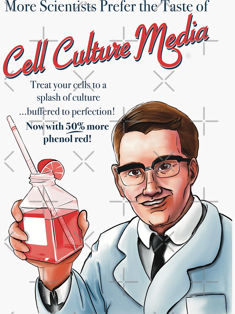 "Vintage Cell Culture Media Ad" Sticker for Sale by TrailMixArt | Redbubble