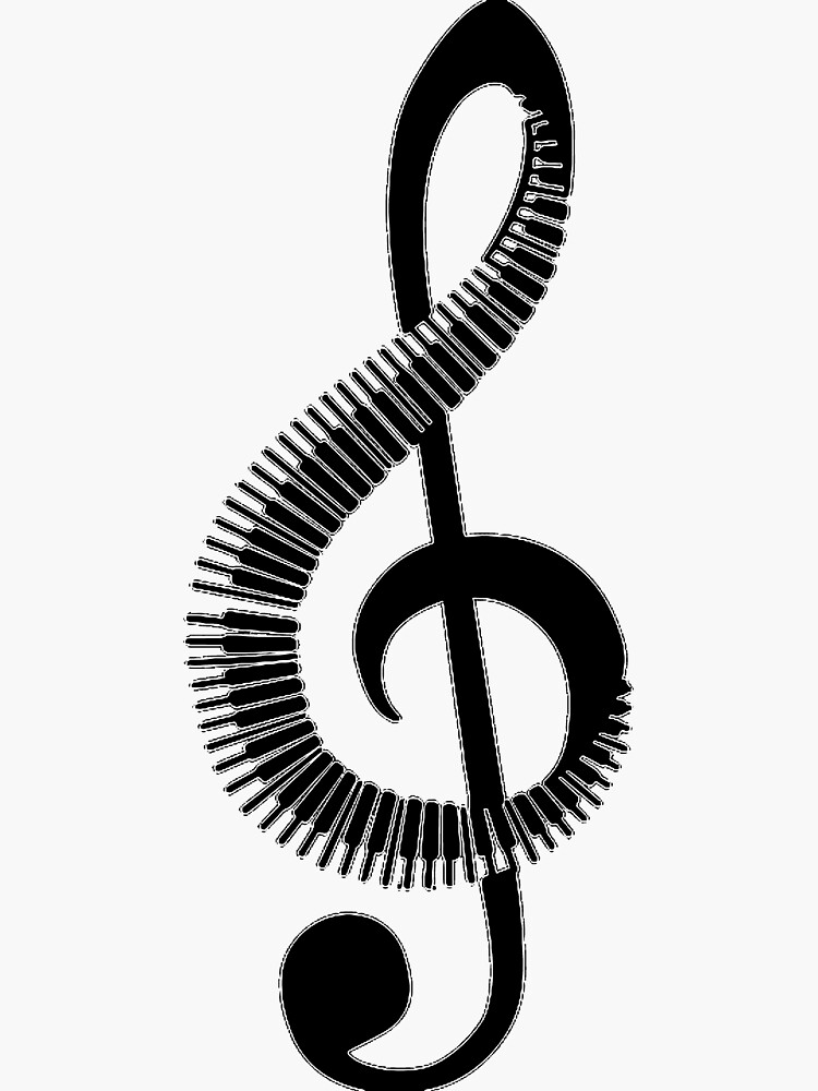 "Treble clef and keyboard" Sticker by pardock | Redbubble