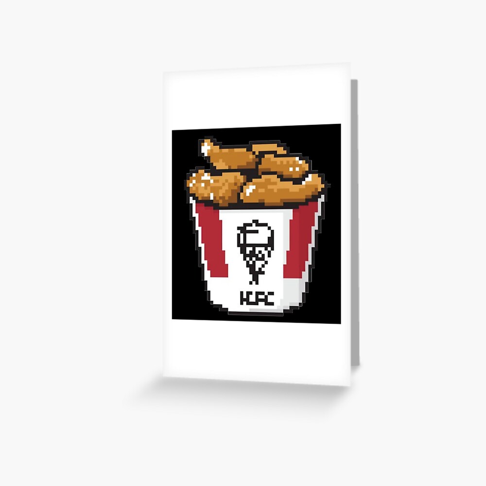 "KFC Bucket Pixel Art - Black Background" Greeting Card for Sale by ...