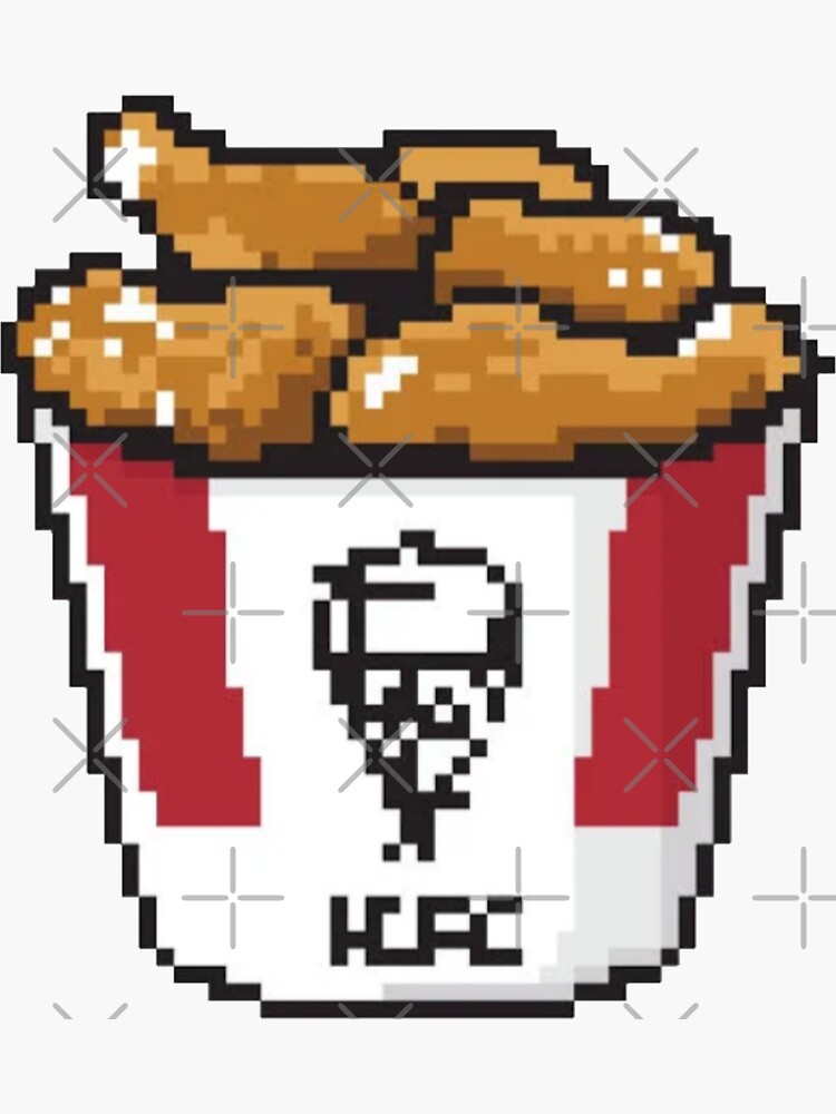 "KFC Bucket Pixel Art - Black Background" Sticker for Sale by ...