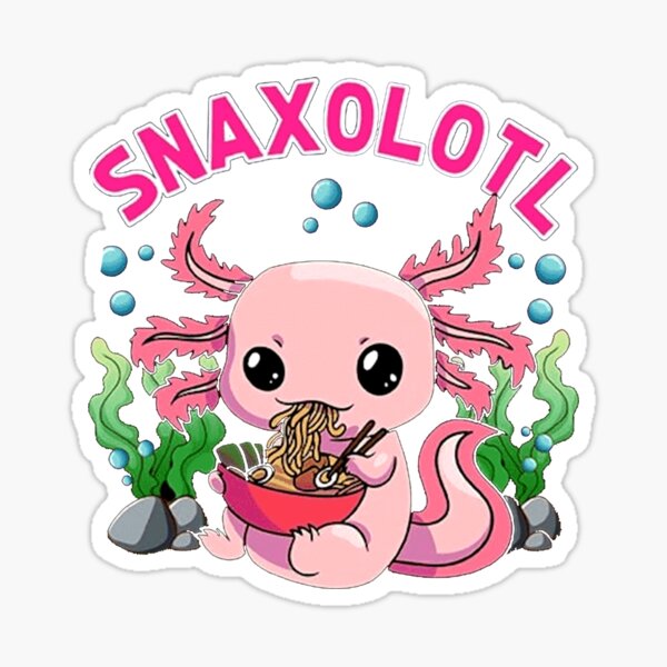 "axolotl snacks" Sticker for Sale by ayouryou | Redbubble