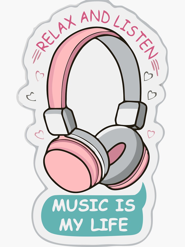 "music is my life sticker" Sticker for Sale by SanArtDeep | Redbubble