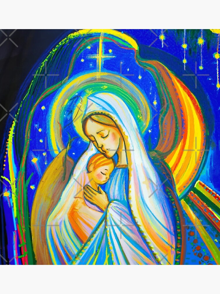 Mother Mary And Jesus Drawing