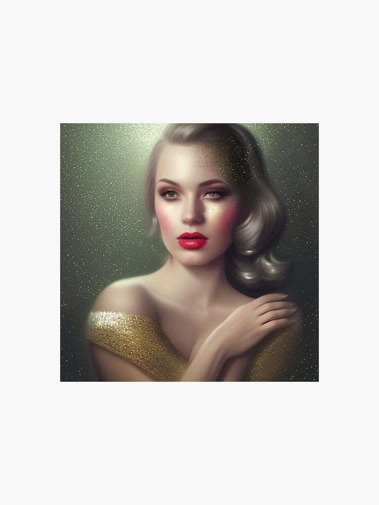 "Silver and Gold Bombshell" Sticker for Sale by TheCopperKitten | Redbubble