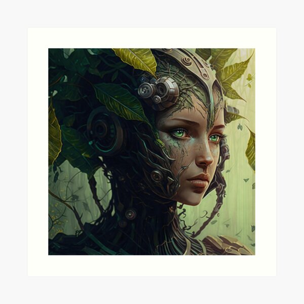 "Bio-Cyborg Android Woman, One with Nature, Game Character, Sci-Fi ...