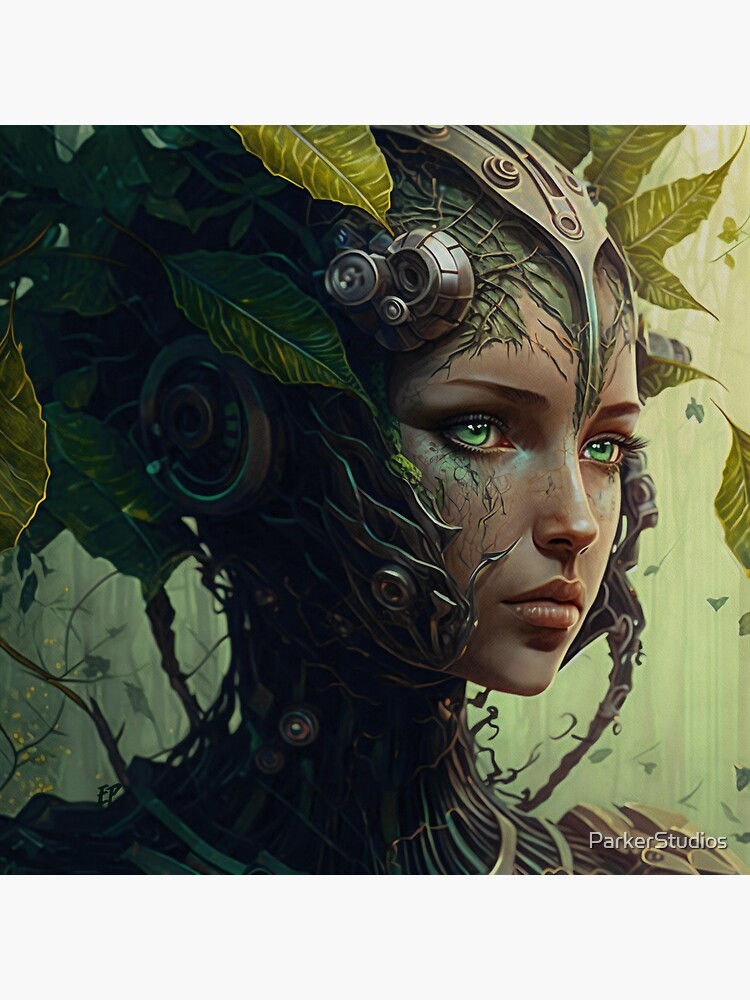 "Bio-Cyborg Android Woman, One with Nature, Game Character, Sci-Fi ...